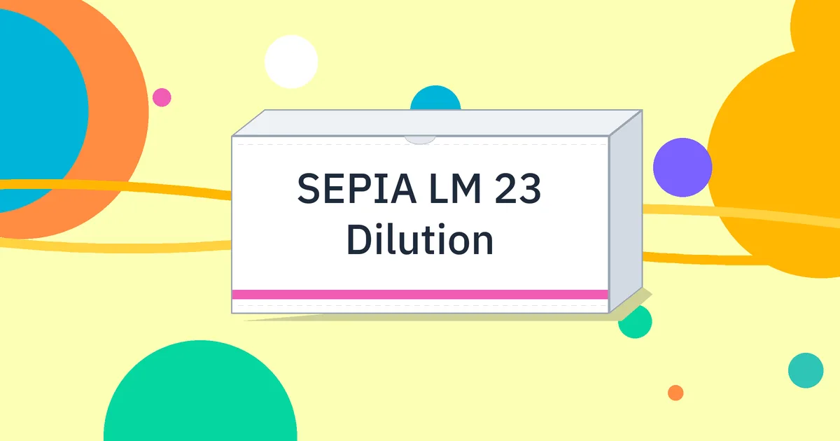 Symbolbild: Packung mit der Aufschrift SEPIA LM 23 Dilution (PZN 13188608) – Verfügbarkeit und Bezug in Apotheken in Frankfurt am Main