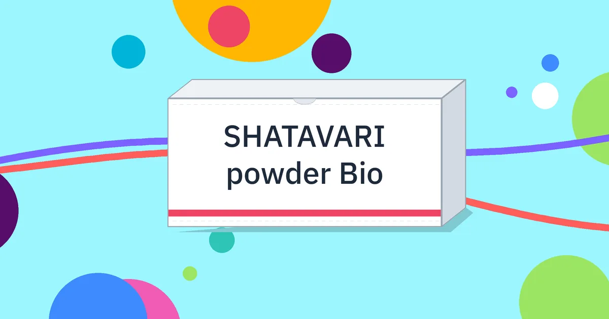 Symbolbild: Packung mit der Aufschrift SHATAVARI powder Bio (PZN 18412714) – Verfügbarkeit und Bezug in Apotheken in Frankfurt am Main