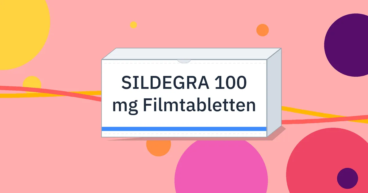 Symbolbild: Packung mit der Aufschrift SILDEGRA 100 mg Filmtabletten (PZN 10209043) – Verfügbarkeit und Bezug in Apotheken in Frankfurt am Main
