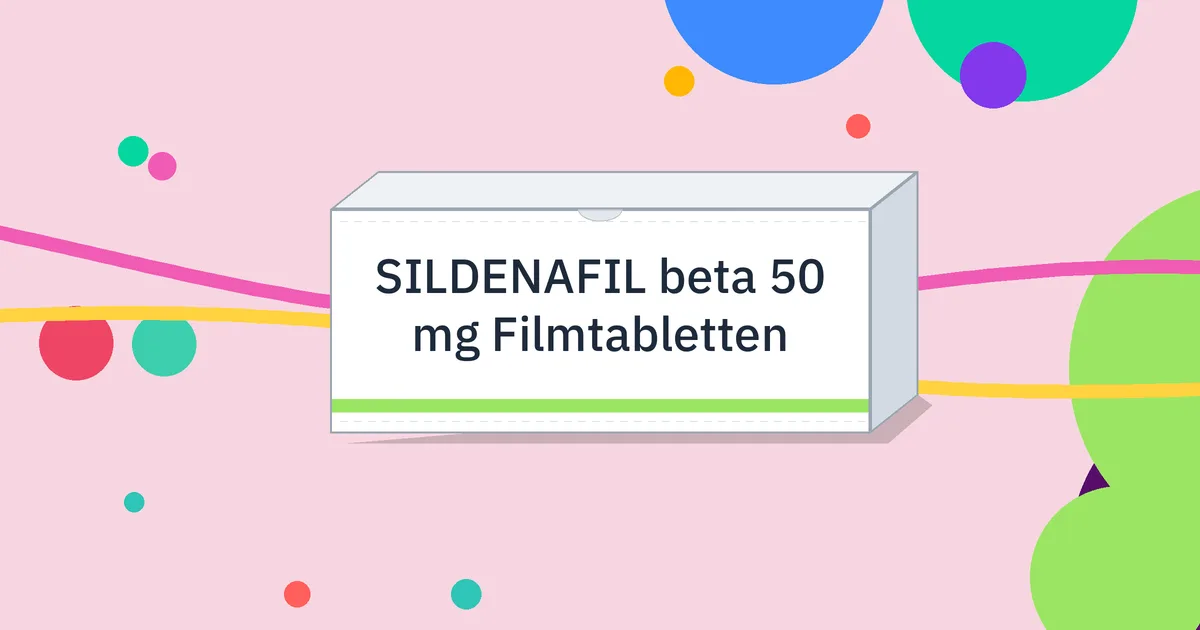 Symbolbild: Packung mit der Aufschrift SILDENAFIL beta 50 mg Filmtabletten (PZN 14242988) – Verfügbarkeit und Bezug in Apotheken in Frankfurt am Main