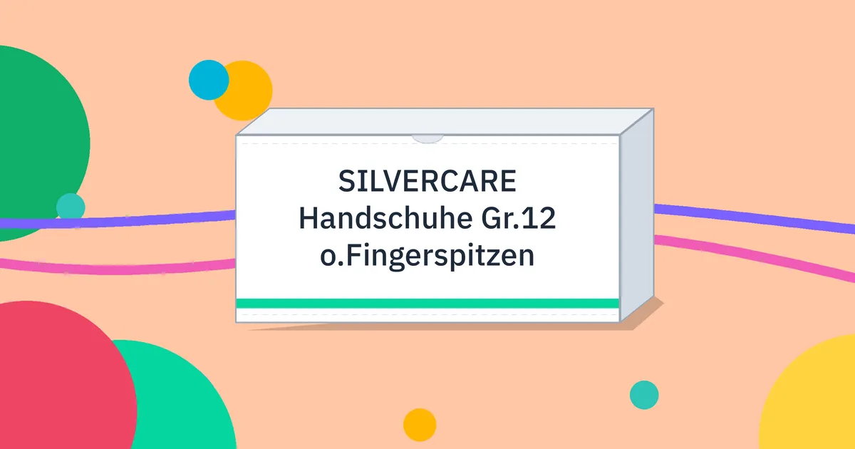 Symbolbild: Packung mit der Aufschrift SILVERCARE Handschuhe Gr.12 o.Fingerspitzen (PZN 09283034) – Verfügbarkeit und Bezug in Apotheken in Frankfurt am Main