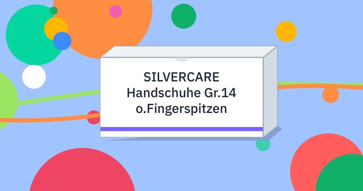 Symbolbild: Packung mit der Aufschrift SILVERCARE Handschuhe Gr.14 o.Fingerspitzen (PZN 09283040) – Verfügbarkeit und Bezug in Apotheken in Frankfurt am Main