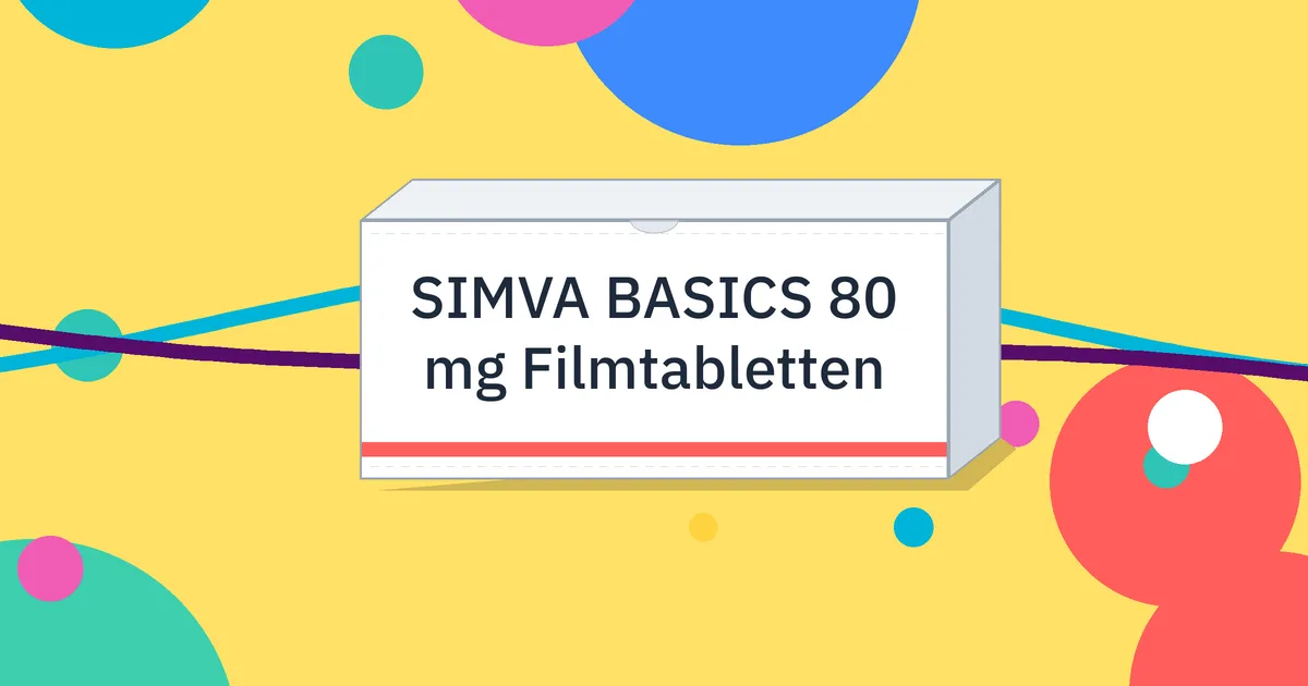 Symbolbild: Packung mit der Aufschrift SIMVA BASICS 80 mg Filmtabletten (PZN 07021873) – Verfügbarkeit und Bezug in Apotheken in Frankfurt am Main