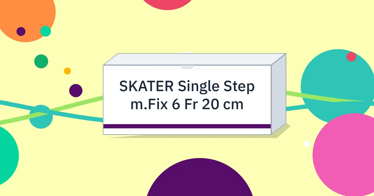 Symbolbild: Packung mit der Aufschrift SKATER Single Step m.Fix 6 Fr 20 cm (PZN 06770331) – Verfügbarkeit und Bezug in Apotheken in Frankfurt am Main