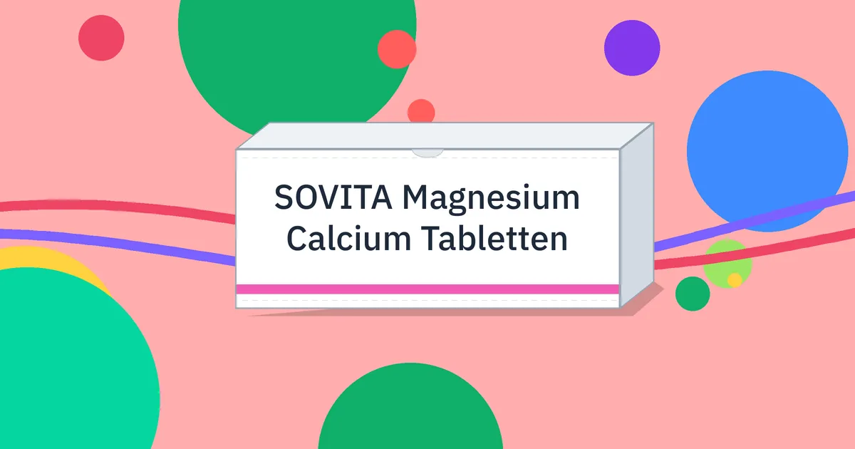 Symbolbild: Packung mit der Aufschrift SOVITA Magnesium Calcium Tabletten (PZN 11590329) – Verfügbarkeit und Bezug in Apotheken in Frankfurt am Main