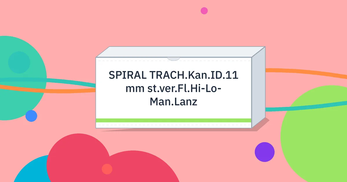 Symbolbild: Packung mit der Aufschrift SPIRAL TRACH.Kan.ID.11 mm st.ver.Fl.Hi-Lo-Man.Lanz (PZN 03379916) – Verfügbarkeit und Bezug in Apotheken in Frankfurt am Main