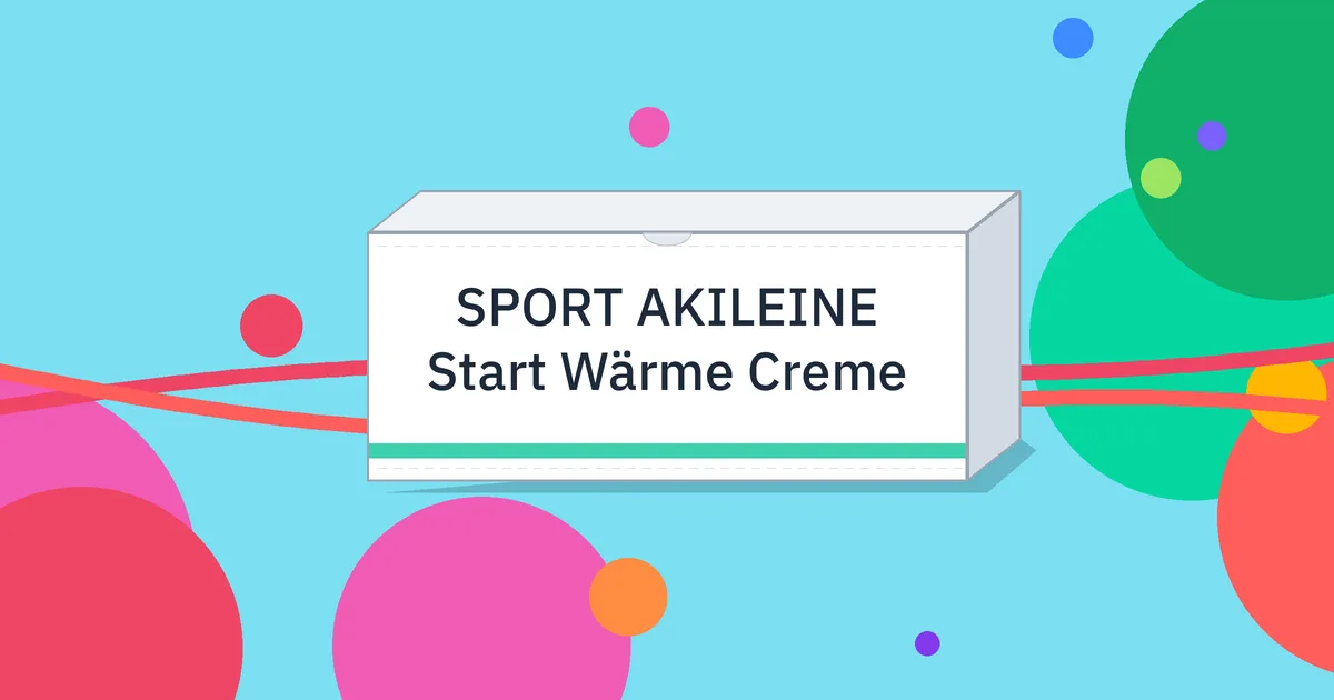 Symbolbild: Packung mit der Aufschrift SPORT AKILEINE Start Wärme Creme (PZN 08609580) – Verfügbarkeit und Bezug in Apotheken in Frankfurt am Main