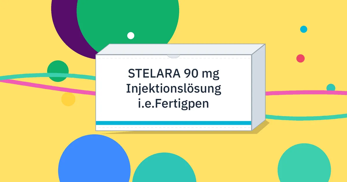 Symbolbild: Packung mit der Aufschrift STELARA 90 mg Injektionslösung i.e.Fertigpen (PZN 19861911) – Verfügbarkeit und Bezug in Apotheken in Frankfurt am Main