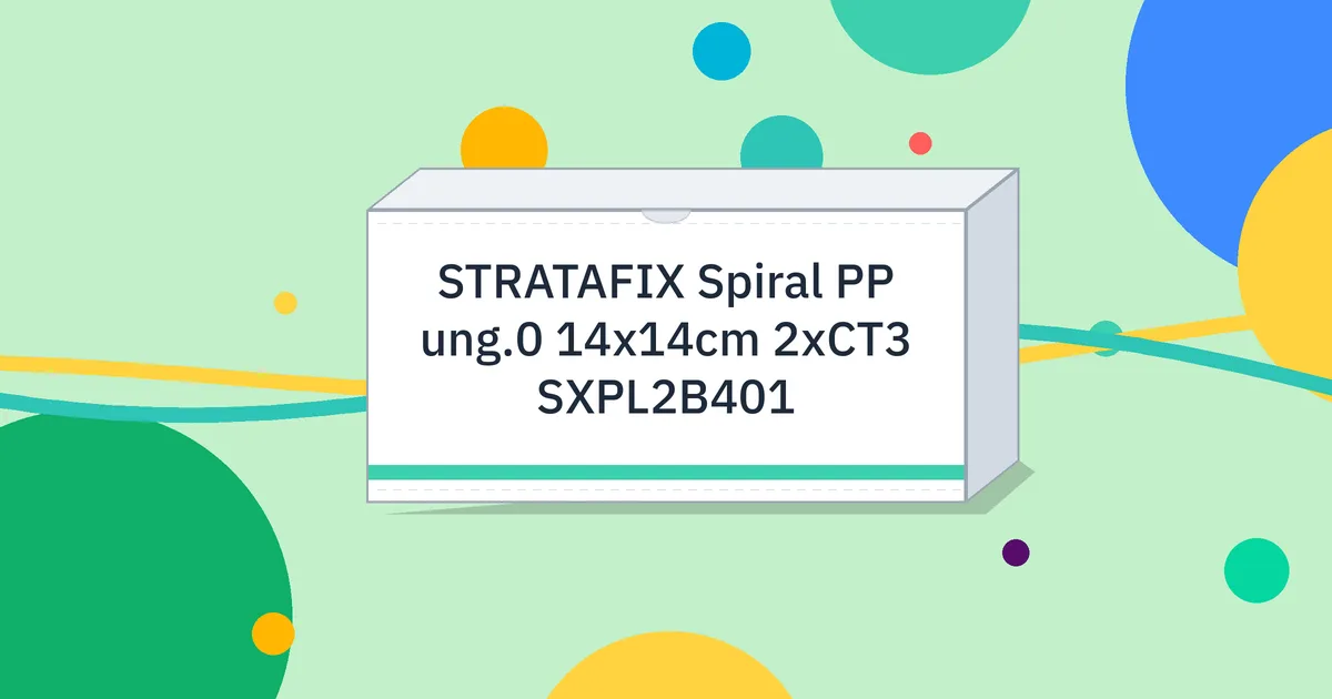 Symbolbild: Packung mit der Aufschrift STRATAFIX Spiral PP ung.0 14x14cm 2xCT3 SXPL2B401 (PZN 20913659) – Verfügbarkeit und Bezug in Apotheken in Frankfurt am Main