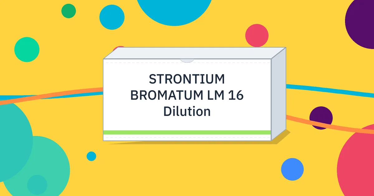 Symbolbild: Packung mit der Aufschrift STRONTIUM BROMATUM LM 16 Dilution (PZN 13202780) – Verfügbarkeit und Bezug in Apotheken in Frankfurt am Main