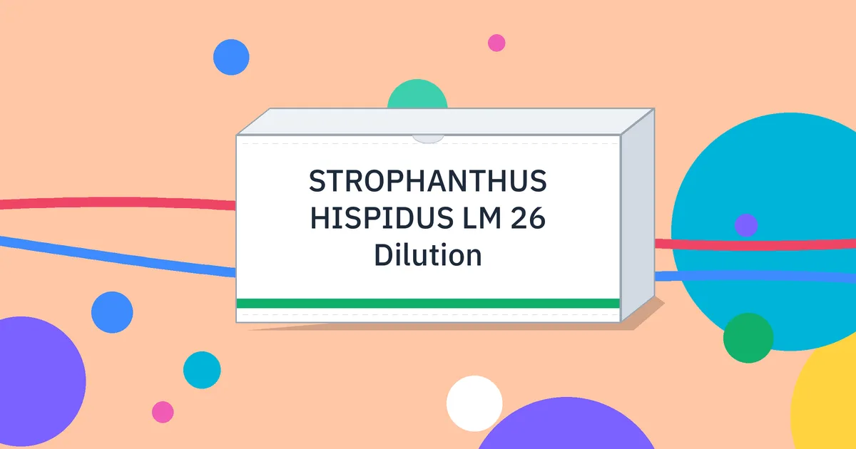 Symbolbild: Packung mit der Aufschrift STROPHANTHUS HISPIDUS LM 26 Dilution (PZN 13205494) – Verfügbarkeit und Bezug in Apotheken in Frankfurt am Main