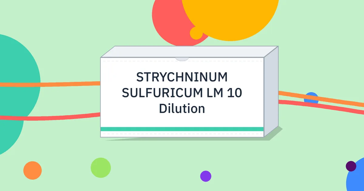 Symbolbild: Packung mit der Aufschrift STRYCHNINUM SULFURICUM LM 10 Dilution (PZN 13208096) – Verfügbarkeit und Bezug in Apotheken in Frankfurt am Main