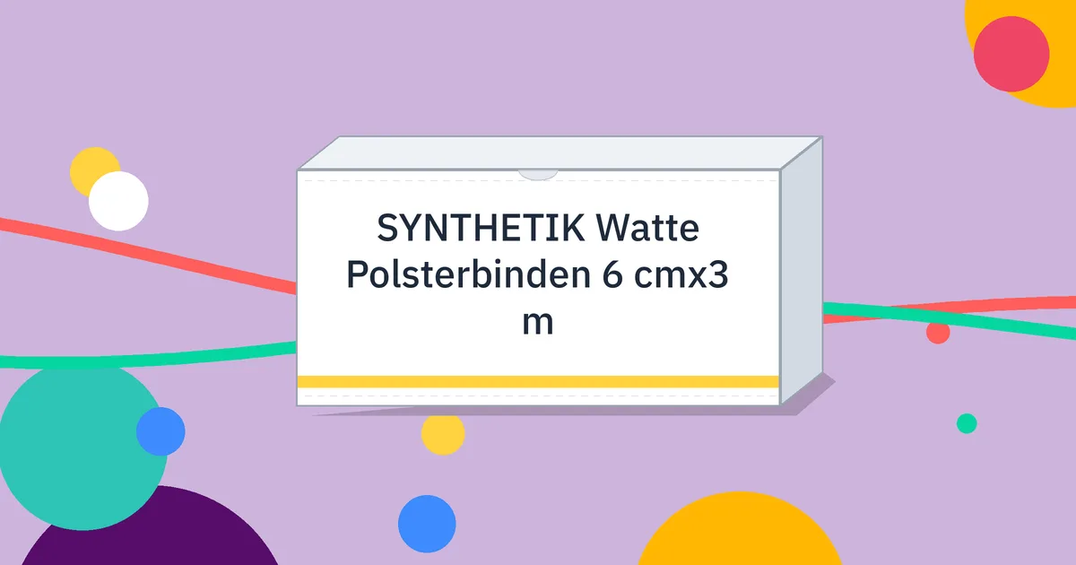Symbolbild: Packung mit der Aufschrift SYNTHETIK Watte Polsterbinden 6 cmx3 m (PZN 08425130) – Verfügbarkeit und Bezug in Apotheken in Frankfurt am Main