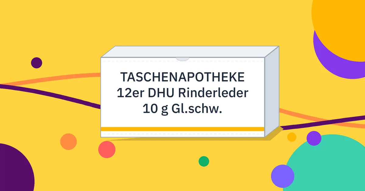 Symbolbild: Packung mit der Aufschrift TASCHENAPOTHEKE 12er DHU Rinderleder 10 g Gl.schw. (PZN 11035674) – Verfügbarkeit und Bezug in Apotheken in Frankfurt am Main