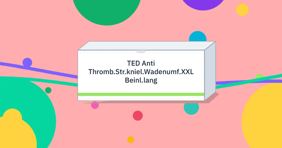 Symbolbild: Packung mit der Aufschrift TED Anti Thromb.Str.kniel.Wadenumf.XXL Beinl.lang (PZN 12378086) – Verfügbarkeit und Bezug in Apotheken in Frankfurt am Main