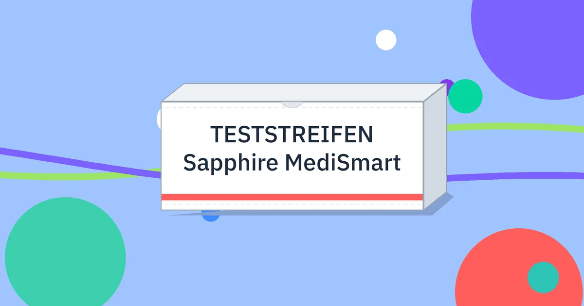 Symbolbild: Packung mit der Aufschrift TESTSTREIFEN Sapphire MediSmart (PZN 03907278) – Verfügbarkeit und Bezug in Apotheken in Frankfurt am Main