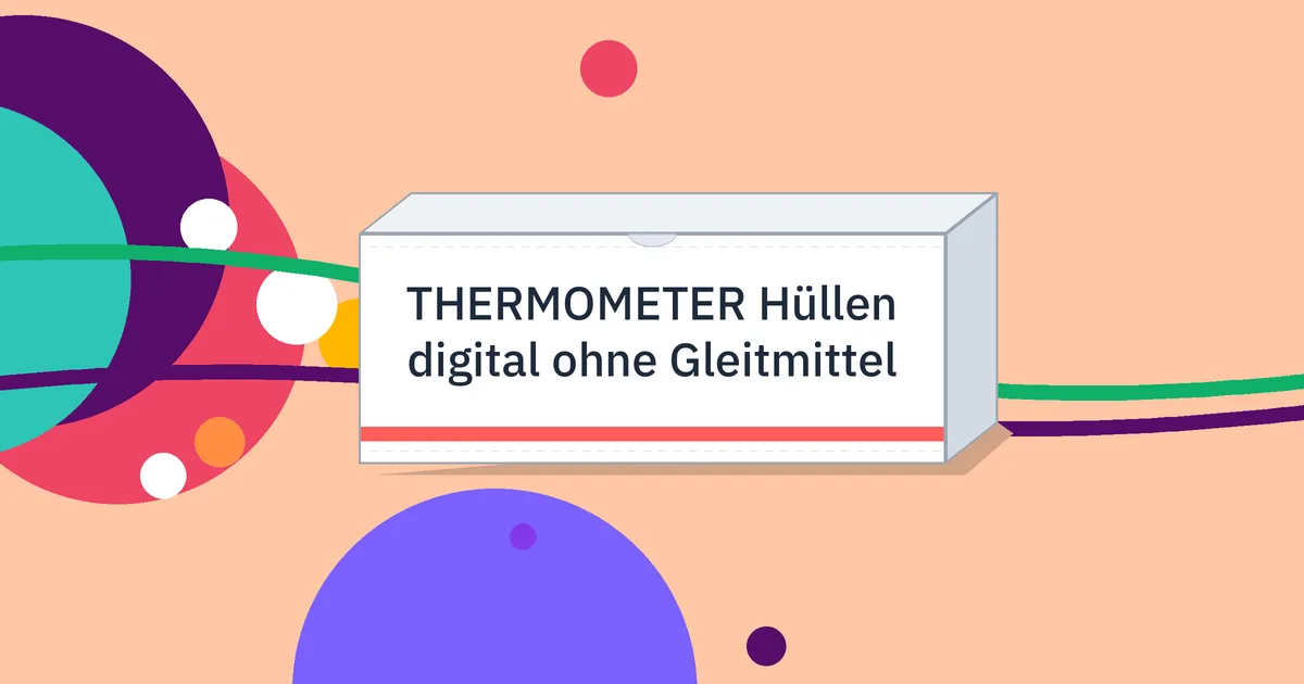 Symbolbild: Packung mit der Aufschrift THERMOMETER Hüllen digital ohne Gleitmittel (PZN 10125257) – Verfügbarkeit und Bezug in Apotheken in Frankfurt am Main