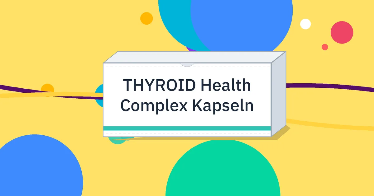 Symbolbild: Packung mit der Aufschrift THYROID Health Complex Kapseln (PZN 20606064) – Verfügbarkeit und Bezug in Apotheken in Frankfurt am Main