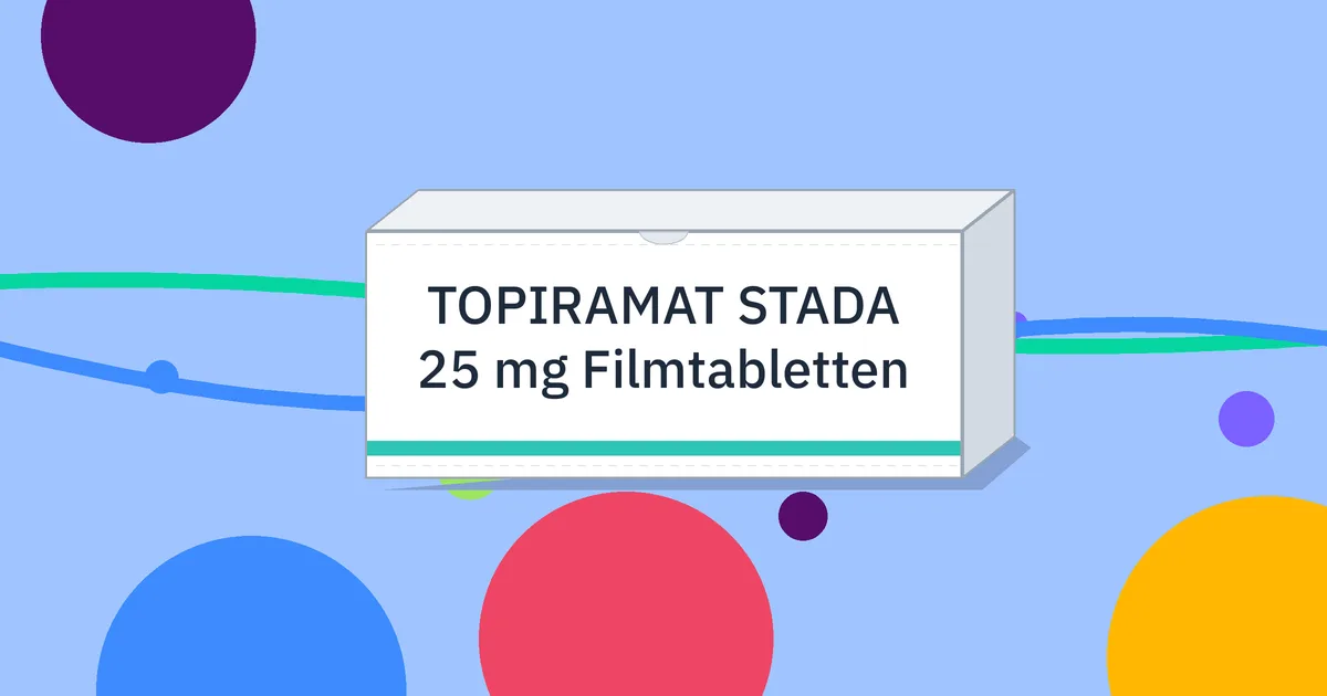Symbolbild: Packung mit der Aufschrift TOPIRAMAT STADA 25 mg Filmtabletten (PZN 09195330) – Verfügbarkeit und Bezug in Apotheken in Frankfurt am Main