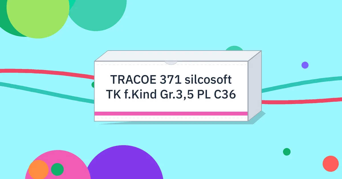 Symbolbild: Packung mit der Aufschrift TRACOE 371 silcosoft TK f.Kind Gr.3,5 PL C36 (PZN 14315210) – Verfügbarkeit und Bezug in Apotheken in Frankfurt am Main