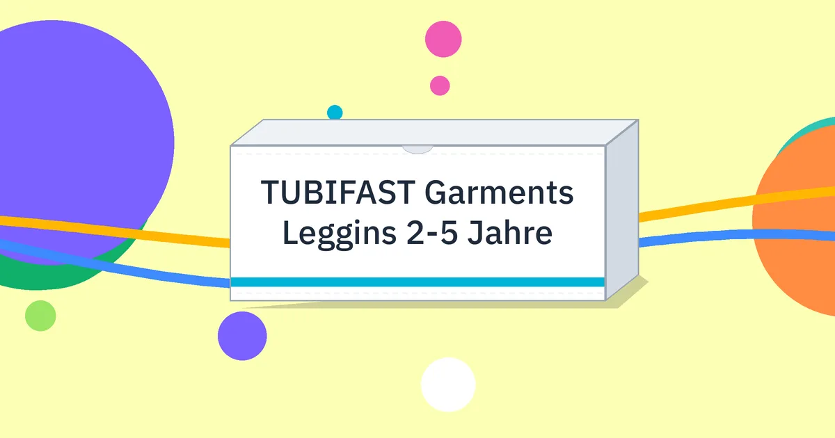 Symbolbild: Packung mit der Aufschrift TUBIFAST Garments Leggins 2-5 Jahre (PZN 10064751) – Verfügbarkeit und Bezug in Apotheken in Frankfurt am Main