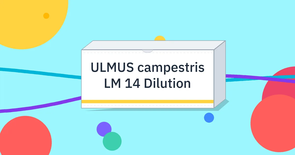Symbolbild: Packung mit der Aufschrift ULMUS campestris LM 14 Dilution (PZN 13255322) – Verfügbarkeit und Bezug in Apotheken in Frankfurt am Main