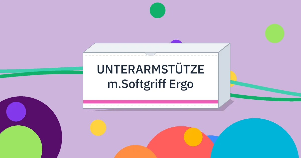 Symbolbild: Packung mit der Aufschrift UNTERARMSTÜTZE m.Softgriff Ergo (PZN 06157642) – Verfügbarkeit und Bezug in Apotheken in Frankfurt am Main