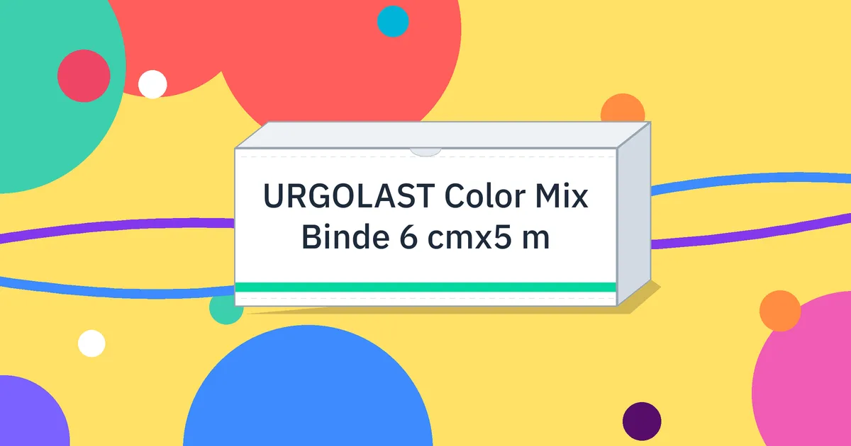 Symbolbild: Packung mit der Aufschrift URGOLAST Color Mix Binde 6 cmx5 m (PZN 01232787) – Verfügbarkeit und Bezug in Apotheken in Frankfurt am Main