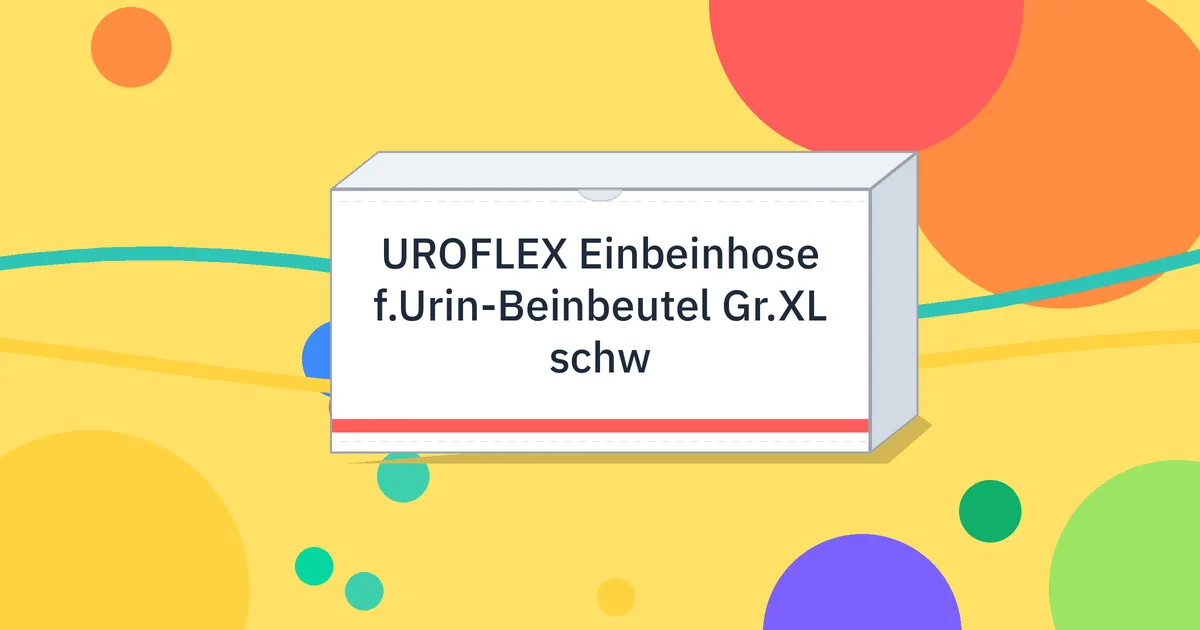 Symbolbild: Packung mit der Aufschrift UROFLEX Einbeinhose f.Urin-Beinbeutel Gr.XL schw (PZN 20305411) – Verfügbarkeit und Bezug in Apotheken in Frankfurt am Main