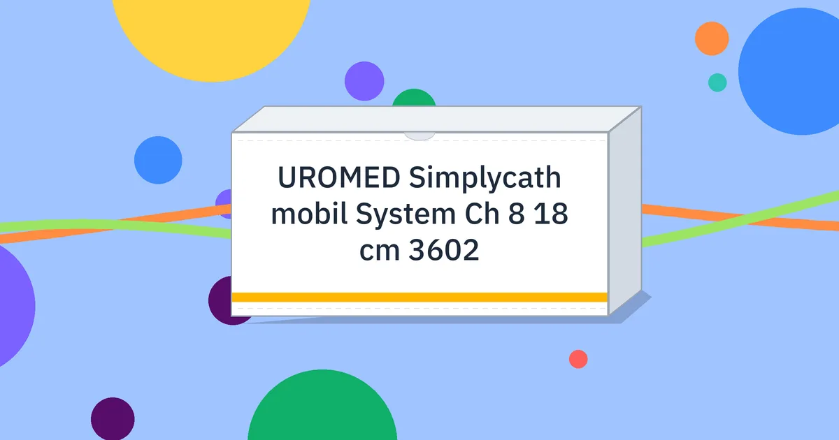 Symbolbild: Packung mit der Aufschrift UROMED Simplycath mobil System Ch 8 18 cm 3602 (PZN 11515084) – Verfügbarkeit und Bezug in Apotheken in Frankfurt am Main