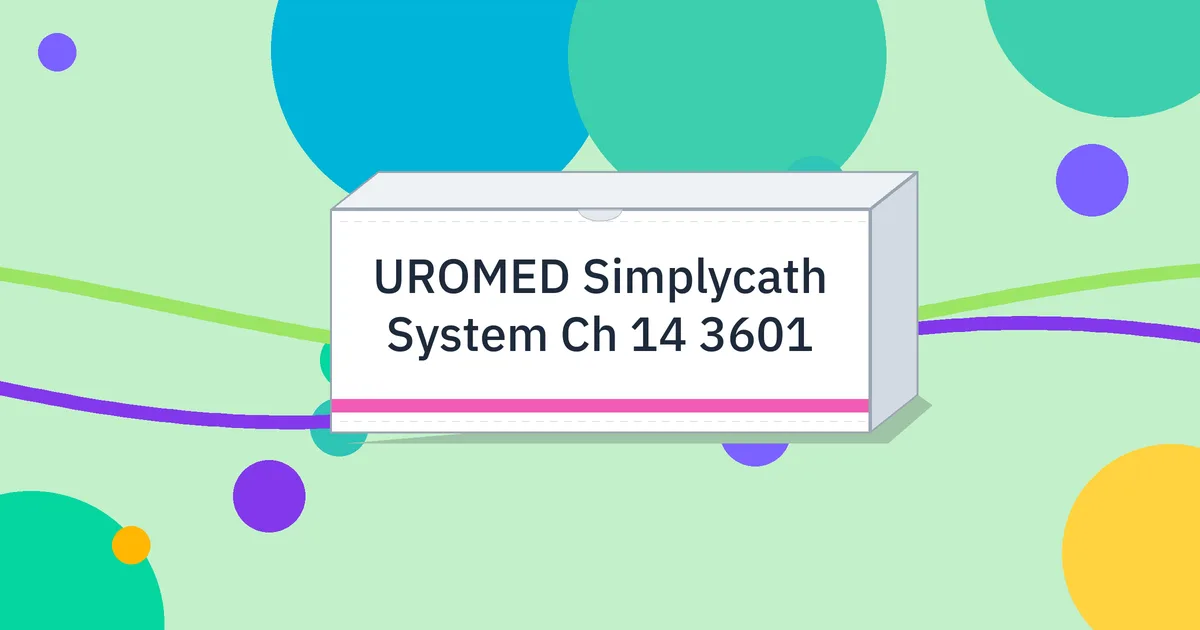 Symbolbild: Packung mit der Aufschrift UROMED Simplycath System Ch 14 3601 (PZN 09949295) – Verfügbarkeit und Bezug in Apotheken in Frankfurt am Main