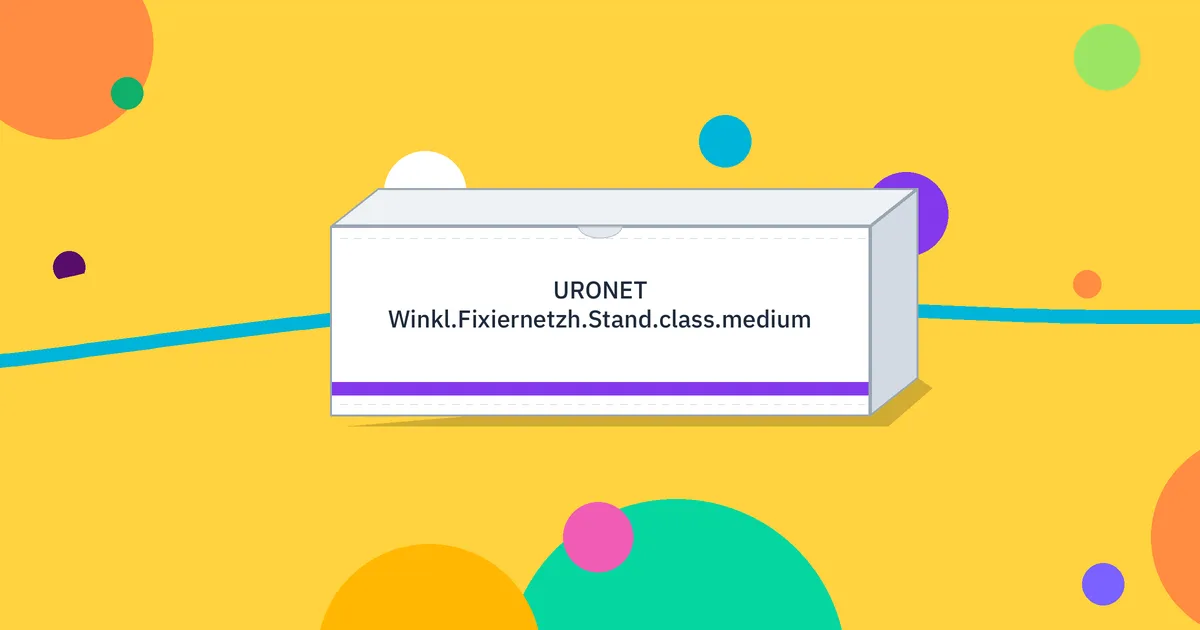 Symbolbild: Packung mit der Aufschrift URONET Winkl.Fixiernetzh.Stand.class.medium (PZN 08587861) – Verfügbarkeit und Bezug in Apotheken in Frankfurt am Main