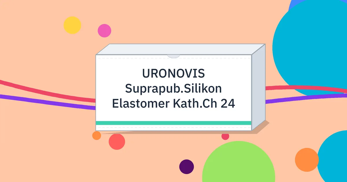Symbolbild: Packung mit der Aufschrift URONOVIS Suprapub.Silikon Elastomer Kath.Ch 24 (PZN 02807379) – Verfügbarkeit und Bezug in Apotheken in Frankfurt am Main
