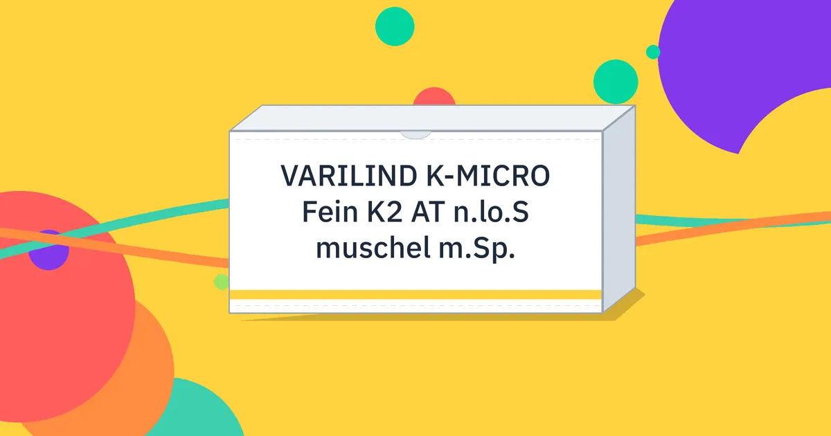 Symbolbild: Packung mit der Aufschrift VARILIND K-MICRO Fein K2 AT n.lo.S muschel m.Sp. (PZN 20554060) – Verfügbarkeit und Bezug in Apotheken in Frankfurt am Main