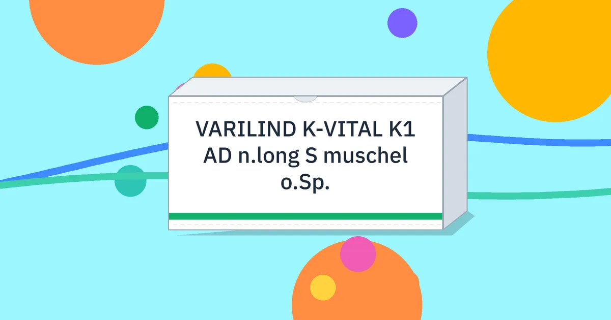 Symbolbild: Packung mit der Aufschrift VARILIND K-VITAL K1 AD n.long S muschel o.Sp. (PZN 20567223) – Verfügbarkeit und Bezug in Apotheken in Frankfurt am Main
