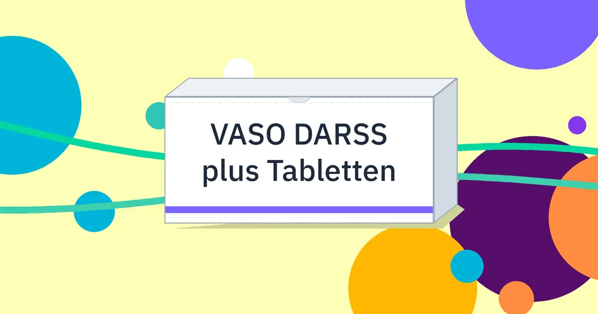 Symbolbild: Packung mit der Aufschrift VASO DARSS plus Tabletten (PZN 12801159) – Verfügbarkeit und Bezug in Apotheken in Frankfurt am Main