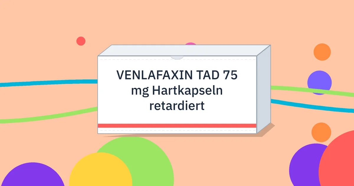 Symbolbild: Packung mit der Aufschrift VENLAFAXIN TAD 75 mg Hartkapseln retardiert (PZN 02726528) – Verfügbarkeit und Bezug in Apotheken in Frankfurt am Main