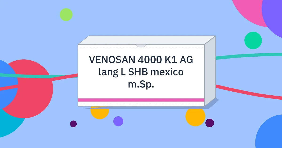 Symbolbild: Packung mit der Aufschrift VENOSAN 4000 K1 AG lang L SHB mexico m.Sp. (PZN 14423460) – Verfügbarkeit und Bezug in Apotheken in Frankfurt am Main