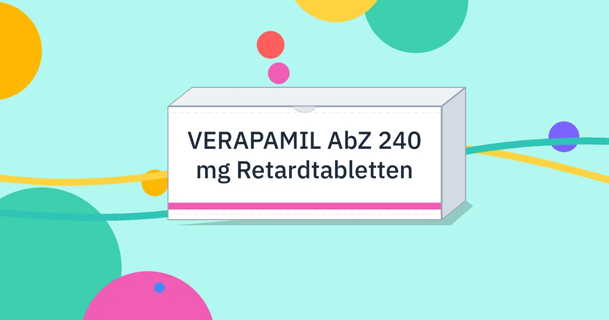 Symbolbild: Packung mit der Aufschrift VERAPAMIL AbZ 240 mg Retardtabletten (PZN 01017250) – Verfügbarkeit und Bezug in Apotheken in Frankfurt am Main
