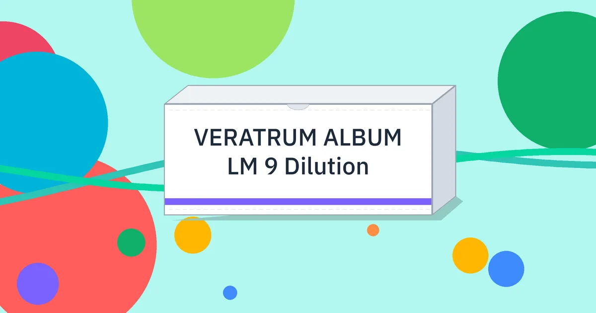 Symbolbild: Packung mit der Aufschrift VERATRUM ALBUM LM 9 Dilution (PZN 13264396) – Verfügbarkeit und Bezug in Apotheken in Frankfurt am Main