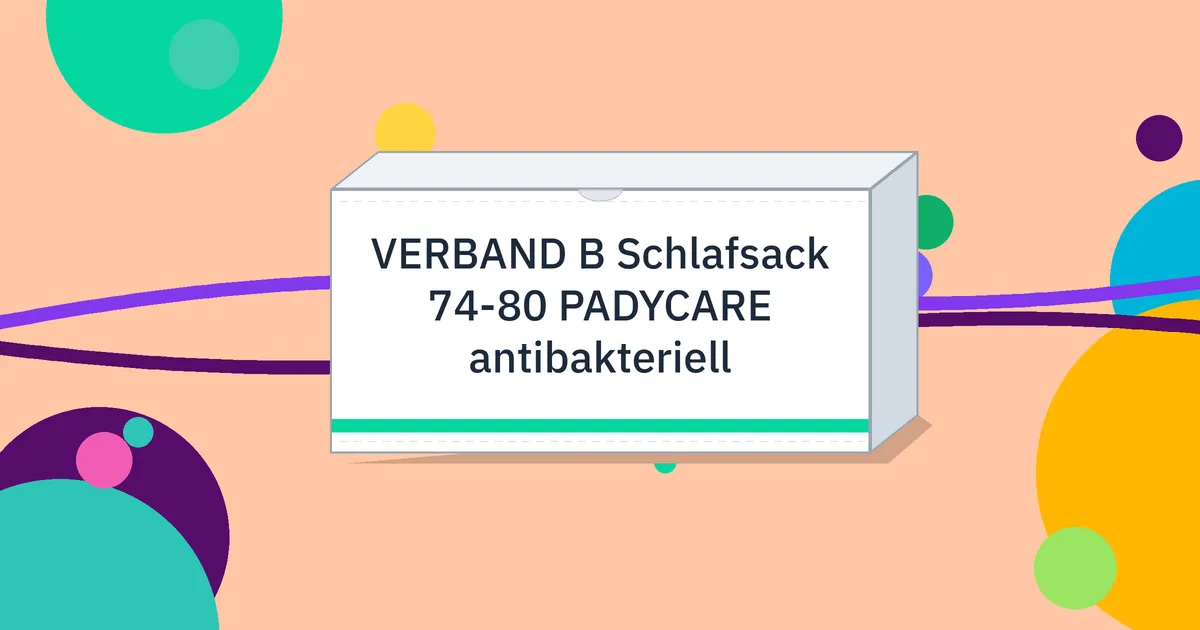 Symbolbild: Packung mit der Aufschrift VERBAND B Schlafsack 74-80 PADYCARE antibakteriell (PZN 10940282) – Verfügbarkeit und Bezug in Apotheken in Frankfurt am Main