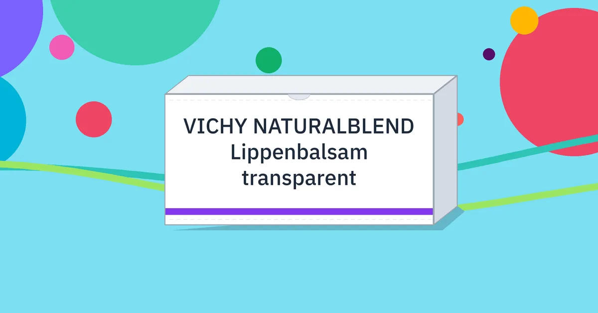 Symbolbild: Packung mit der Aufschrift VICHY NATURALBLEND Lippenbalsam transparent (PZN 15236323) – Verfügbarkeit und Bezug in Apotheken in Frankfurt am Main