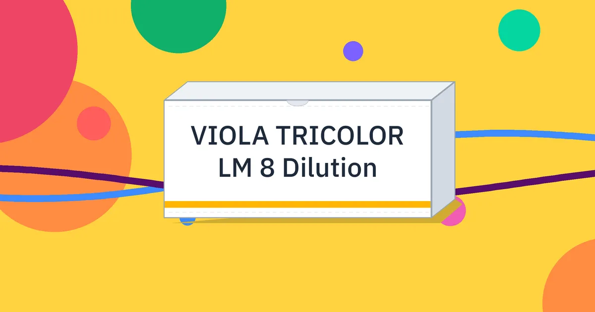Symbolbild: Packung mit der Aufschrift VIOLA TRICOLOR LM 8 Dilution (PZN 13276086) – Verfügbarkeit und Bezug in Apotheken in Frankfurt am Main