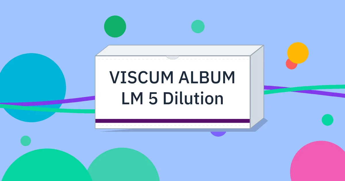 Symbolbild: Packung mit der Aufschrift VISCUM ALBUM LM 5 Dilution (PZN 13277714) – Verfügbarkeit und Bezug in Apotheken in Frankfurt am Main