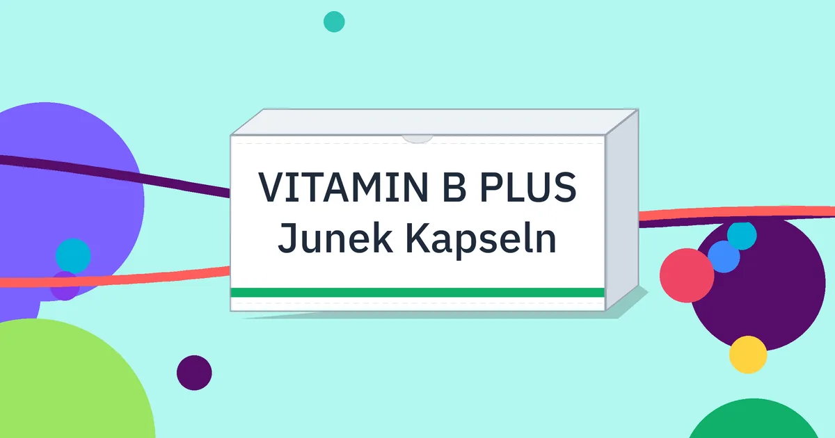Symbolbild: Packung mit der Aufschrift VITAMIN B PLUS Junek Kapseln (PZN 12734138) – Verfügbarkeit und Bezug in Apotheken in Frankfurt am Main