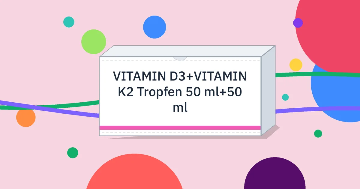 Symbolbild: Packung mit der Aufschrift VITAMIN D3+VITAMIN K2 Tropfen 50 ml+50 ml (PZN 17240955) – Verfügbarkeit und Bezug in Apotheken in Frankfurt am Main