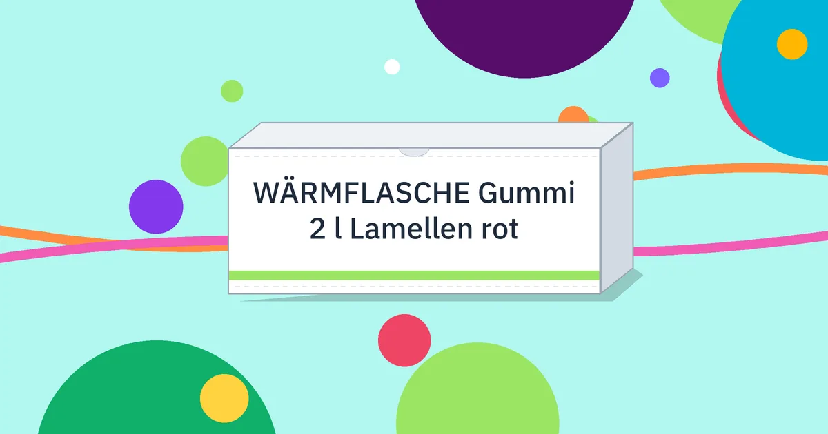 Symbolbild: Packung mit der Aufschrift WÄRMFLASCHE Gummi 2 l Lamellen rot (PZN 20133973) – Verfügbarkeit und Bezug in Apotheken in Frankfurt am Main