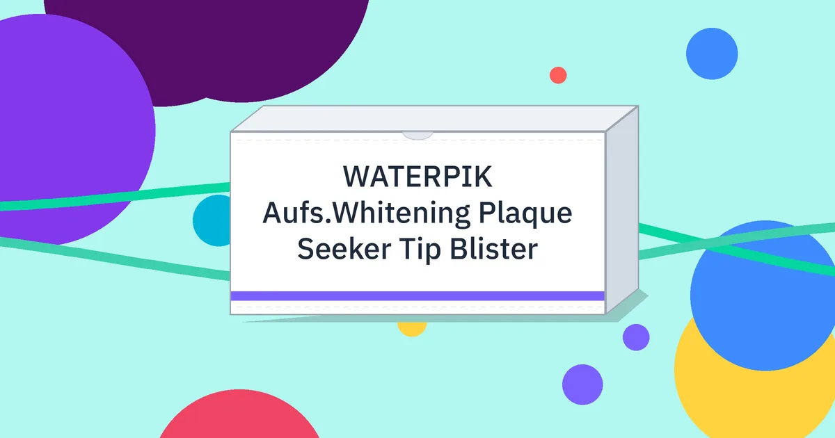 Symbolbild: Packung mit der Aufschrift WATERPIK Aufs.Whitening Plaque Seeker Tip Blister (PZN 15410258) – Verfügbarkeit und Bezug in Apotheken in Frankfurt am Main