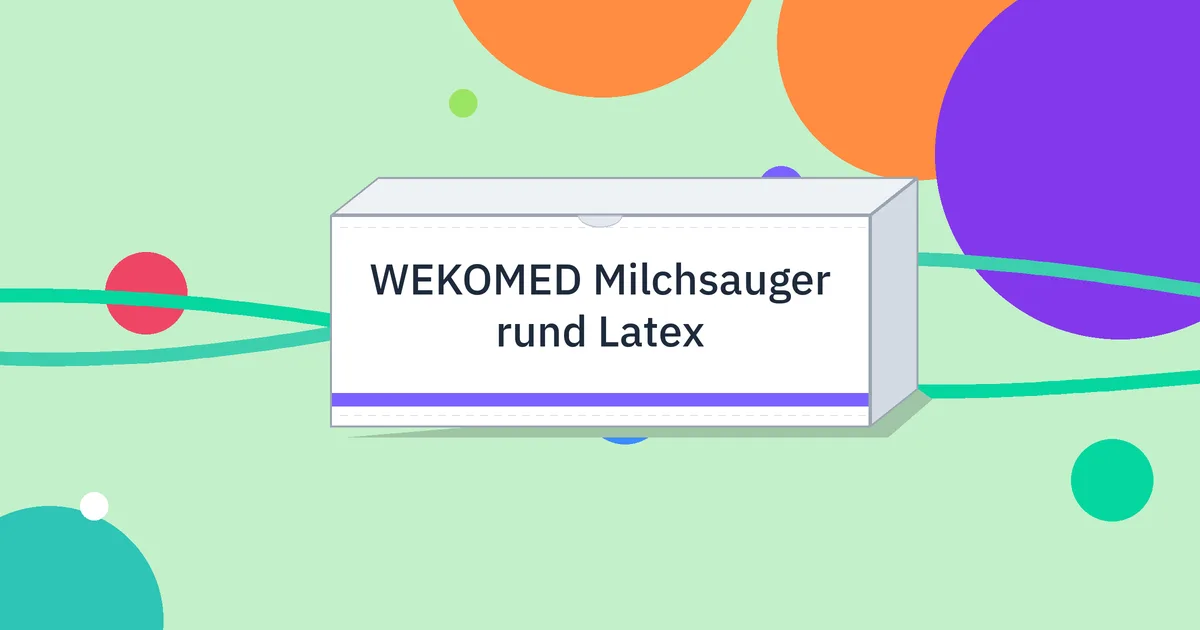Symbolbild: Packung mit der Aufschrift WEKOMED Milchsauger rund Latex (PZN 03322313) – Verfügbarkeit und Bezug in Apotheken in Frankfurt am Main