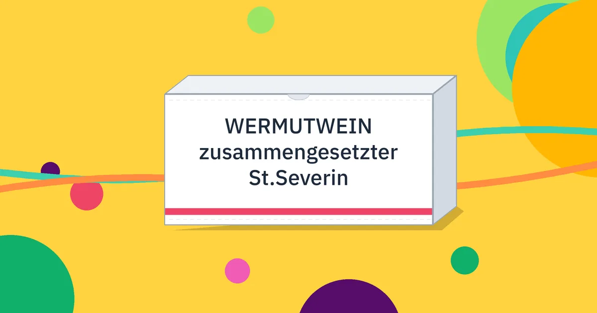 Symbolbild: Packung mit der Aufschrift WERMUTWEIN zusammengesetzter St.Severin (PZN 13980158) – Verfügbarkeit und Bezug in Apotheken in Frankfurt am Main
